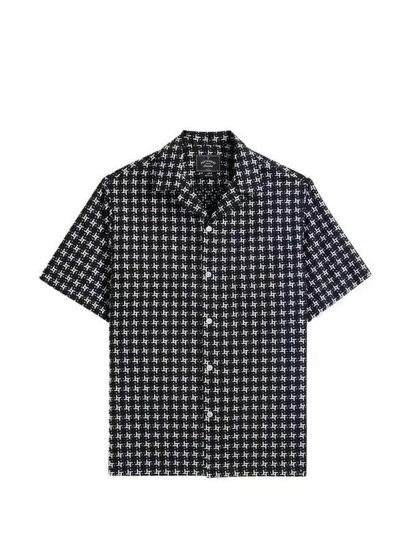 Portuguese Flannel Calypso Geometric-print Shirt - Black