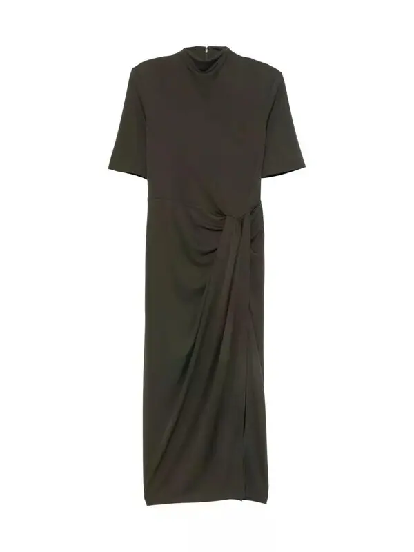ROTATE BY BIRGER CHRISTENSEN Short-sleeve High-neck Midi Dress - Green