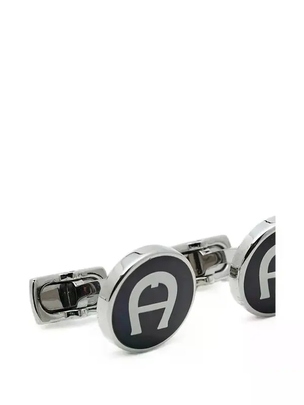 AIGNER Round-shape Enamel Cufflinks