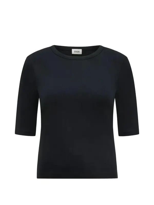 DRYKORN Selay Ribbed-knit Short-sleeve T-shirt - Black
