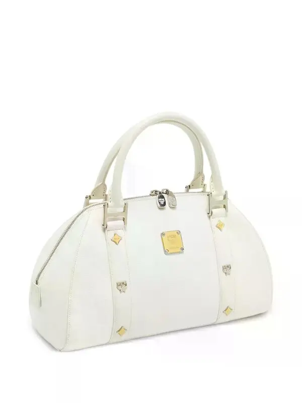 Mcm Logo-plaque Leather Handbag