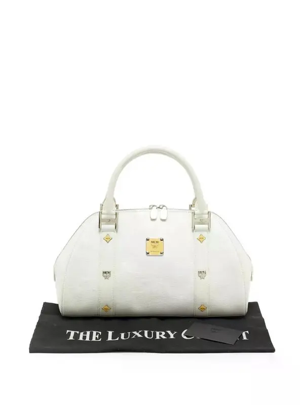 Mcm Logo-plaque Leather Handbag