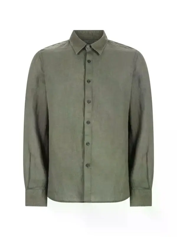 120% Lino Button-up Long-sleeved Shirt - Green
