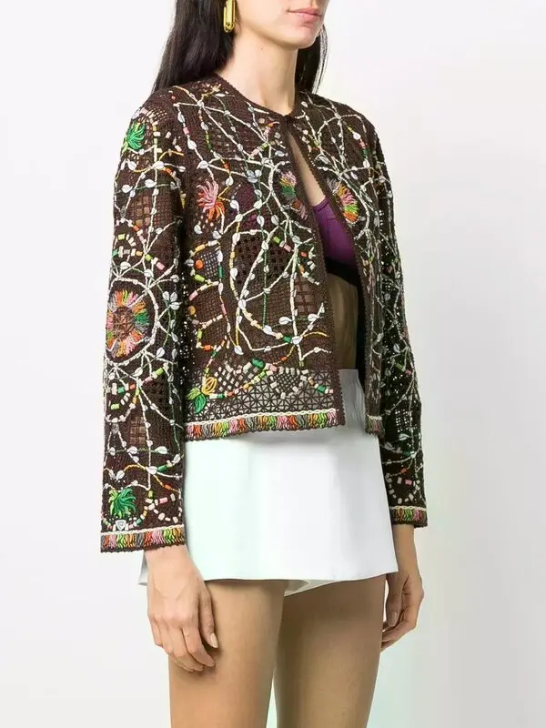 Emilio Pucci Embellished Open-knit Cardigan