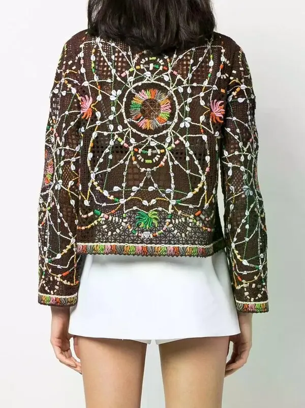 Emilio Pucci Embellished Open-knit Cardigan