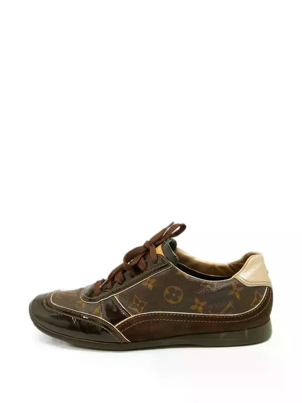 LOUIS VUITTON Globe Trotter Lace-up Leather Sneakers - Brown