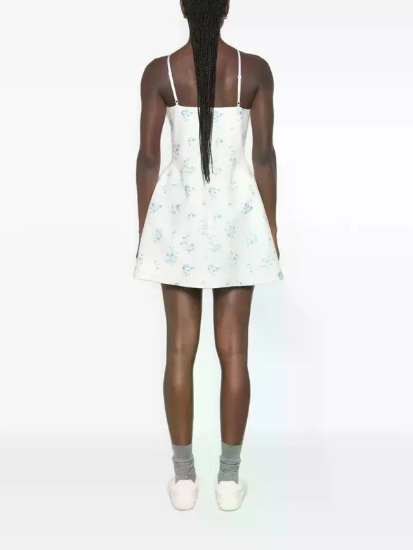 SHUSHU/TONG Floral Print Bow Detail Mini Dress
