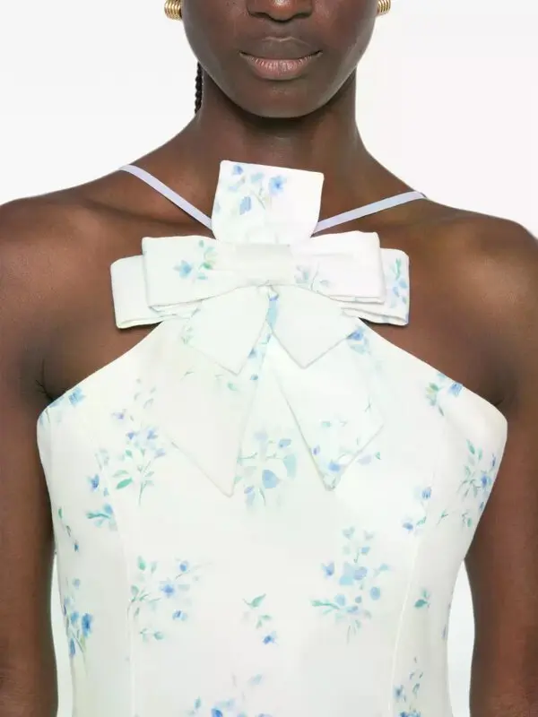 SHUSHU/TONG Floral Print Bow Detail Mini Dress