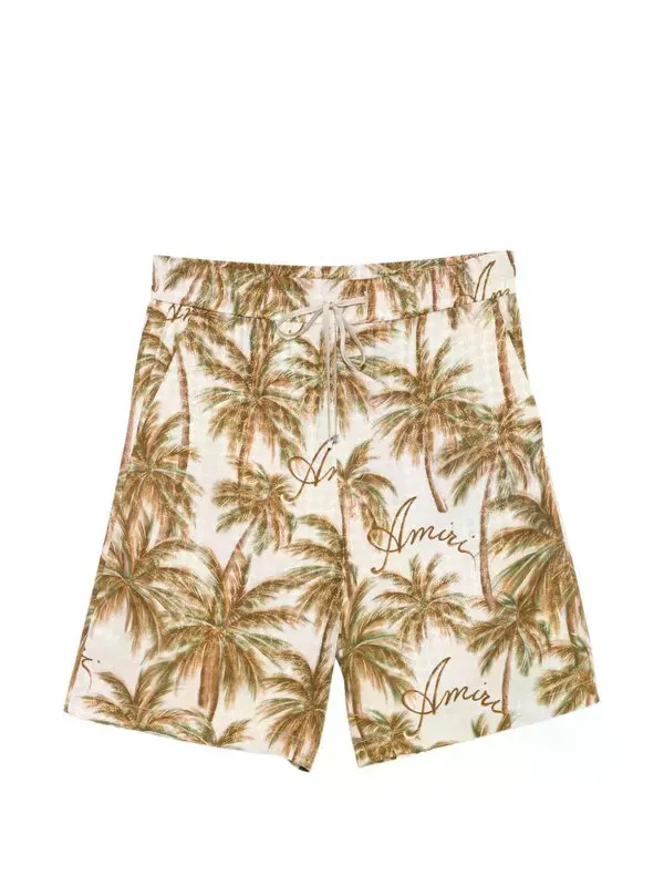 Amiri Logo Print Shorts - Neutrals