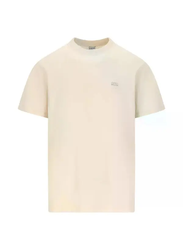 Loewe Anagram Embroidered T-shirt - Neutrals