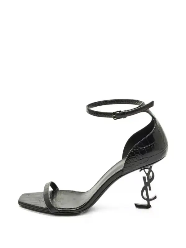 Saint Laurent Opyum Leather Sandals - Black