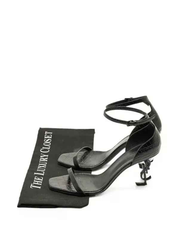 Saint Laurent Opyum Leather Sandals - Black