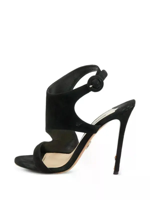 Prada Suede Stiletto Heeled Sandals - Black