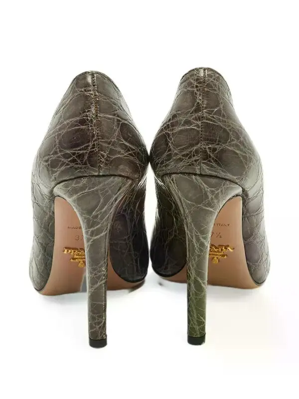 Prada Croc-embossed Stiletto Pumps