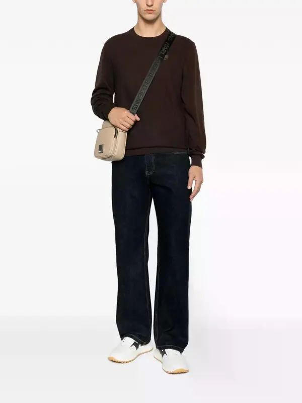 Karl Lagerfeld Logo Embroidered Waffle-knit Sweater