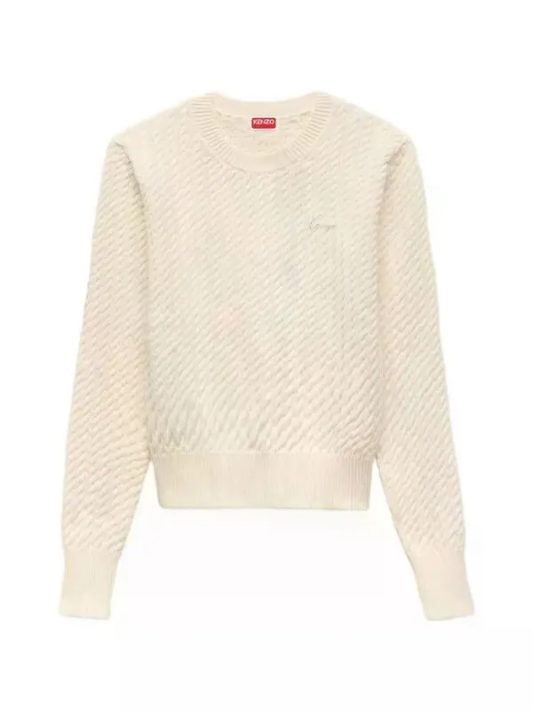 Kenzo Cable-knit Logo-embroidered Sweater