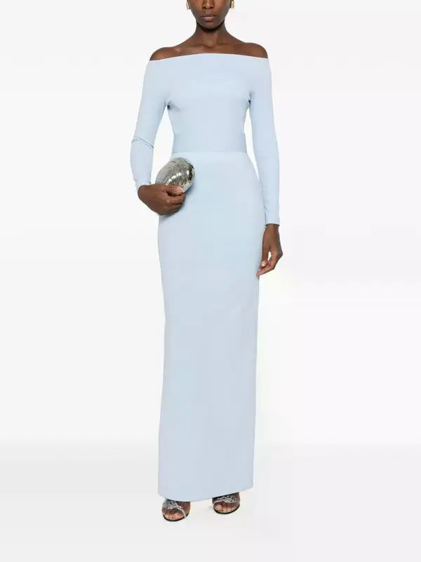 Solace London Sabina Off-the-shoulder Maxi Dress - Blue