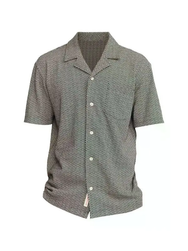 REVOLUTION NOW Cuban Jacquard-knit Short-sleeved Shirt