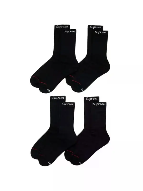 Supreme X Hanes® Logo-print Cotton Socks