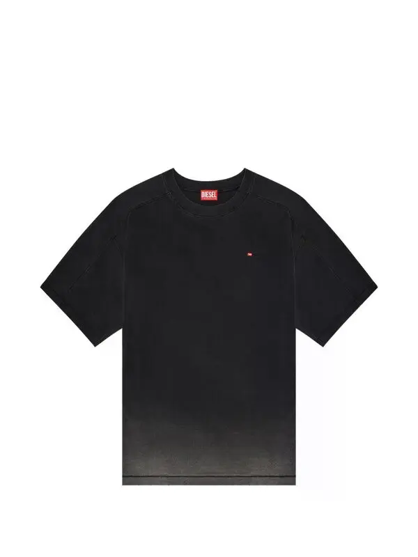 DIESEL® Cotton T-shirt With Degradé Effect - Black