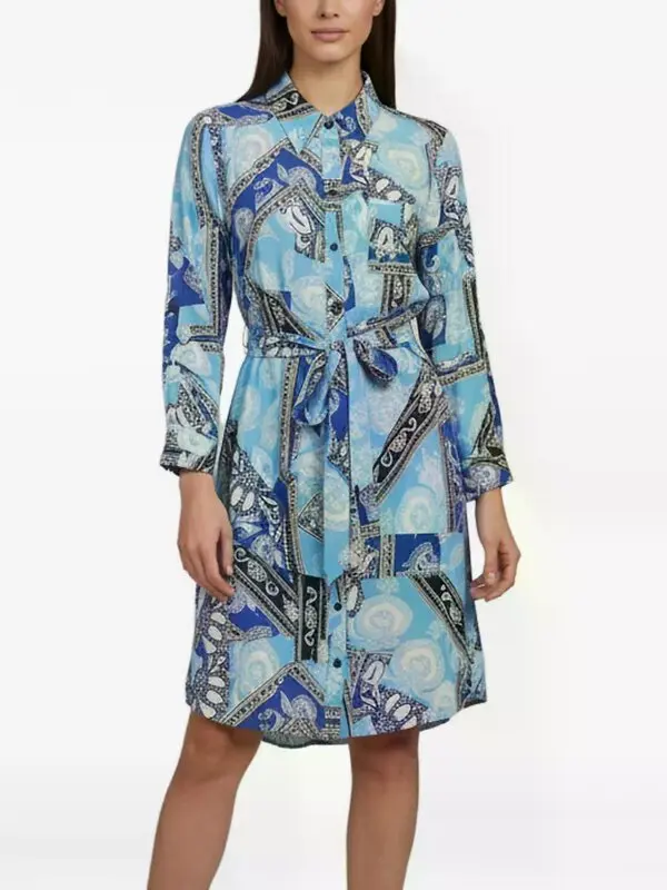 Diane Von Furstenberg Printed Silk Long-sleeve Dress
