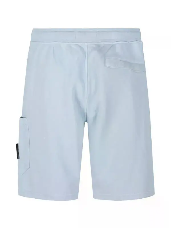 Stone Island Logo Badge Cargo Shorts - Blue