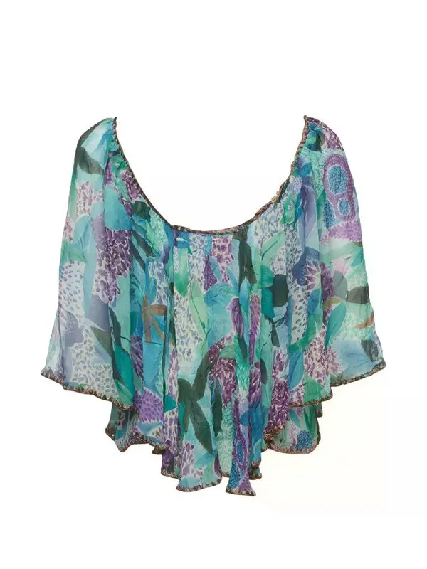 Missoni Floral Print Silk Blouse - Blue