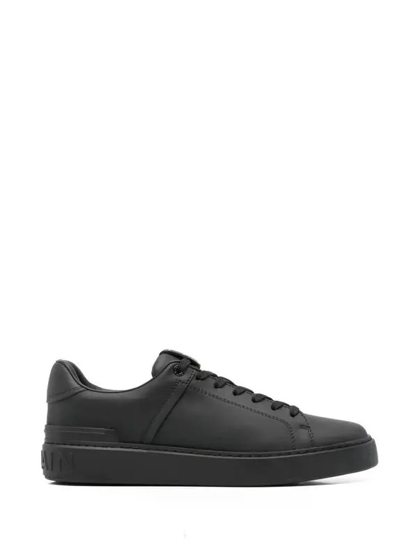 Balmain Logo-embossed Leather Sneakers