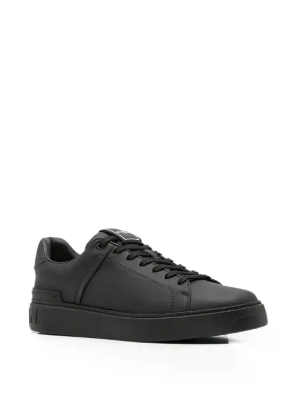 Balmain Logo-embossed Leather Sneakers