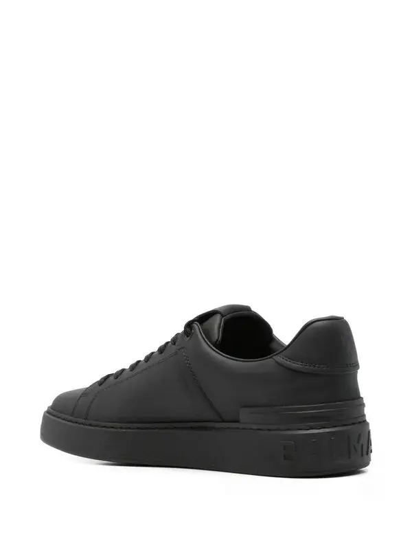 Balmain Logo-embossed Leather Sneakers