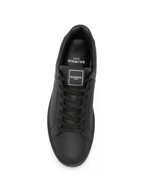 Balmain Logo-embossed Leather Sneakers