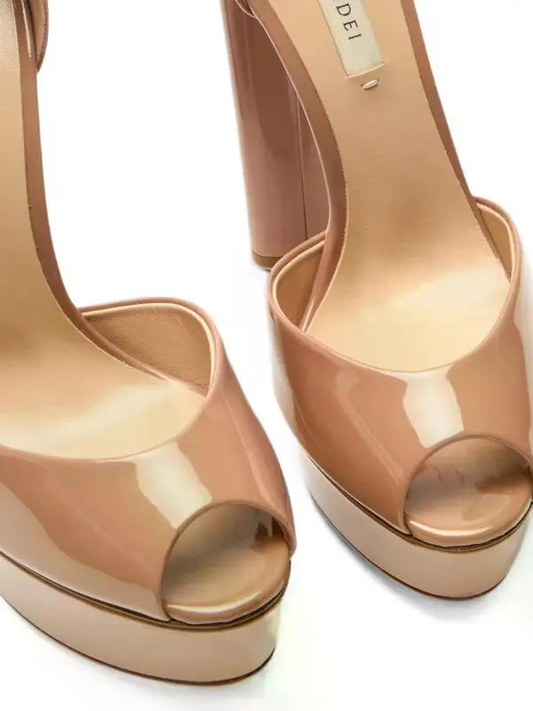 Casadei Flora Patent Leather Platform Sandals