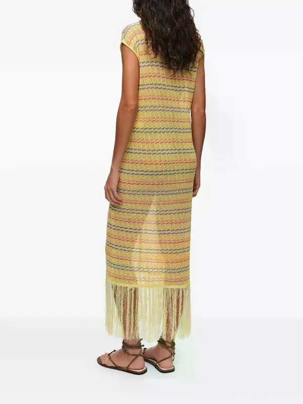 Bimba Y Lola Geometric Pattern Knit Midi Dress