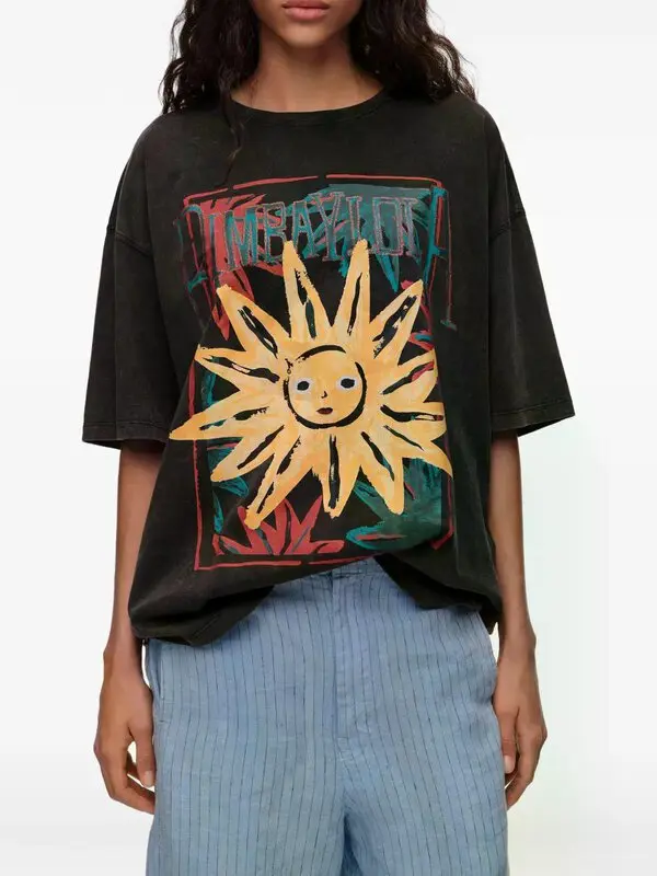 Bimba Y Lola Sun-logo Print Oversized T-shirt