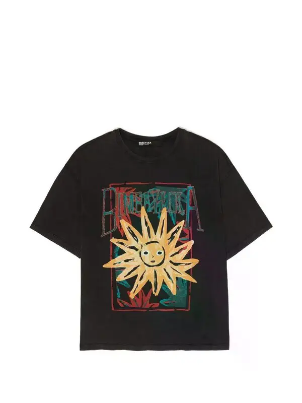 Bimba Y Lola Sun-logo Print Oversized T-shirt - Black
