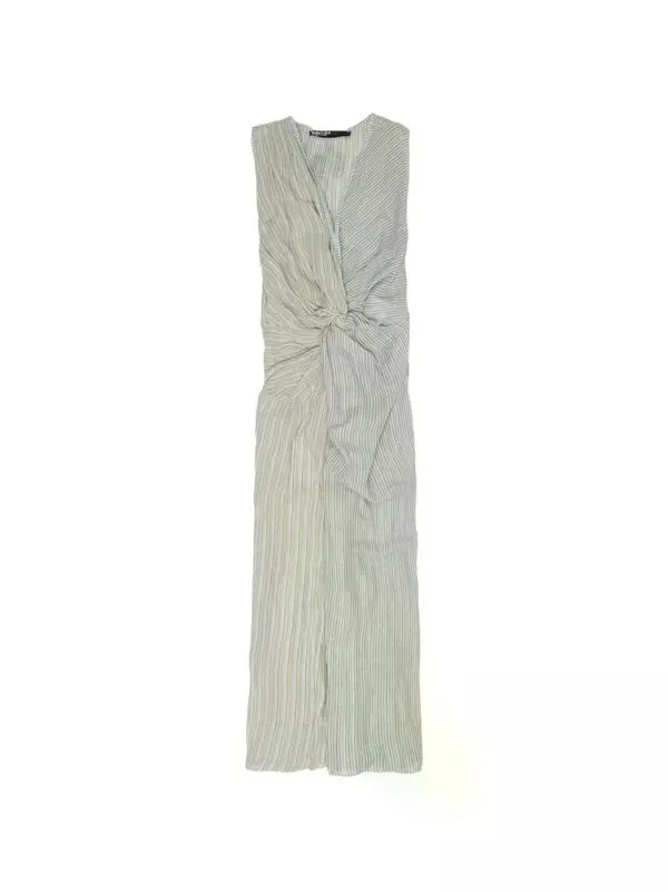 Bimba Y Lola Striped Twist-detail Maxi Dress - Neutrals