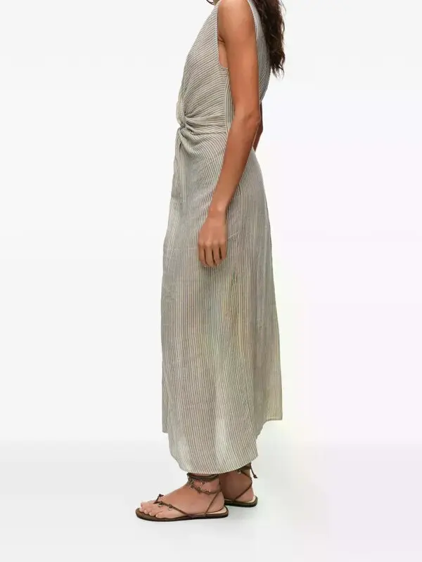 Bimba Y Lola Striped Twist-detail Maxi Dress