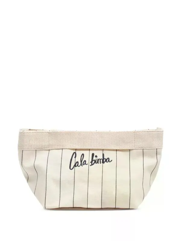 Bimba Y Lola Striped Cotton Make-up Bag - Neutrals