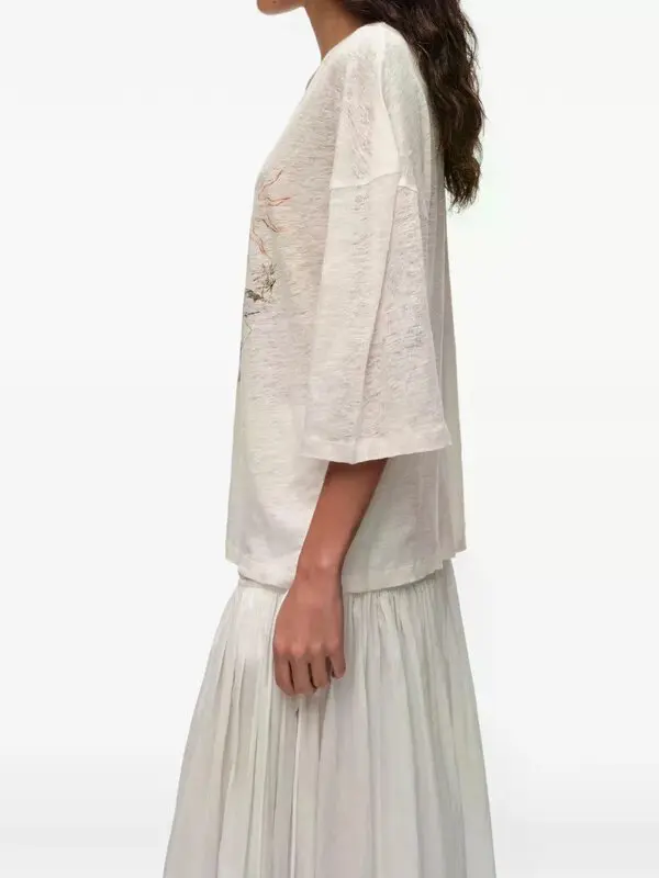 Bimba Y Lola Graphic Print V-neck T-shirt