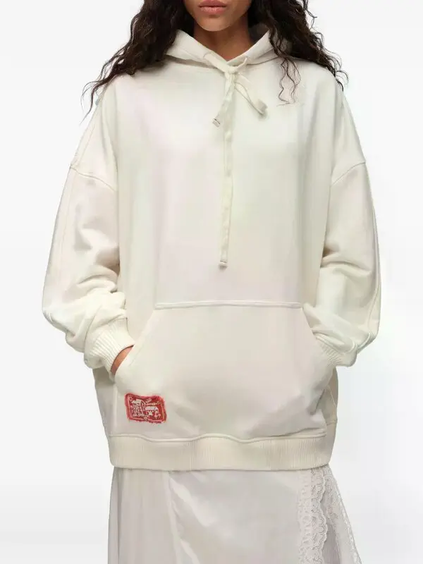 Bimba Y Lola Logo Patch Hoodie With Lace Panels