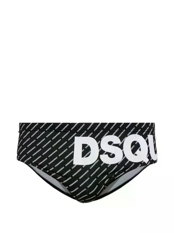 Dsquared2 All-over Logo Print Swim Briefs - Black