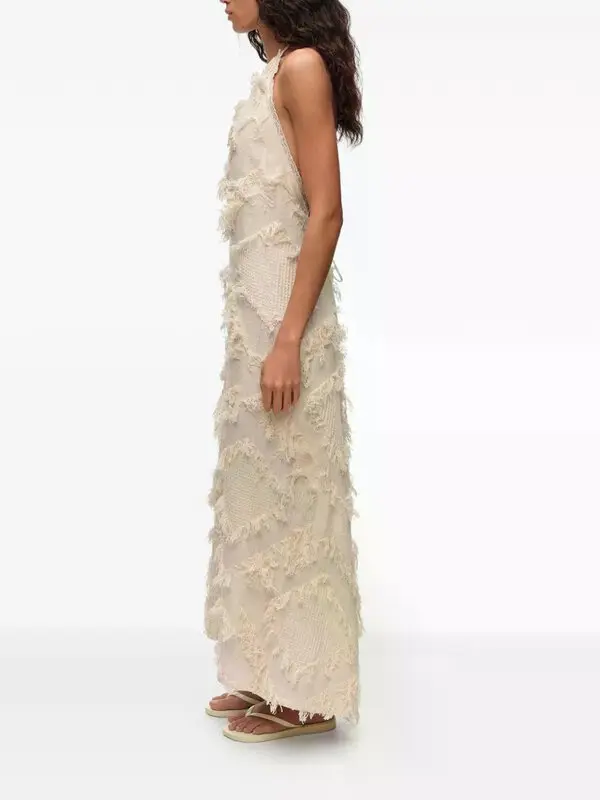 Bimba Y Lola Fringed Halterneck Maxi Dress