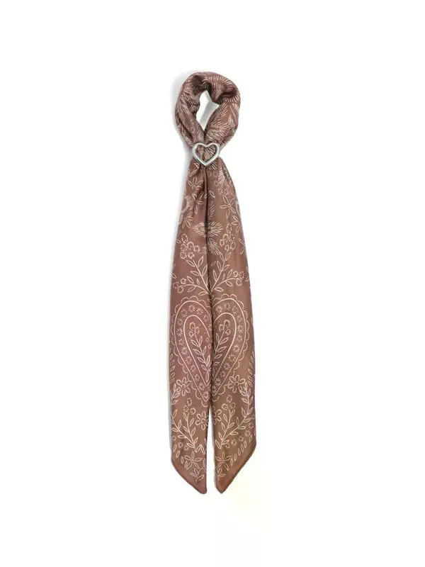 Bimba Y Lola Floral-print Heart-ring Scarf