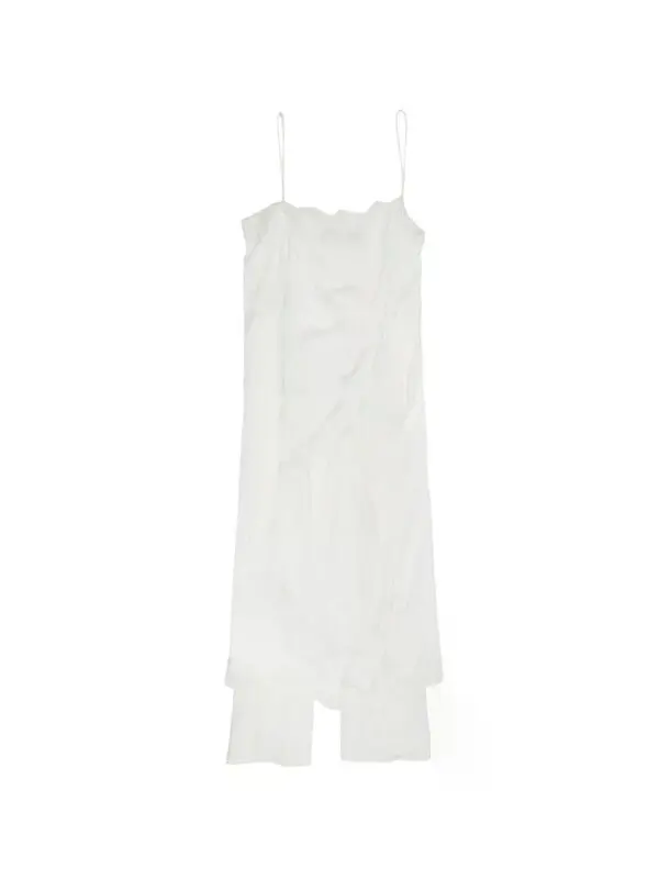 Bimba Y Lola Asymmetrical Lace-trim Skirt-trouser Hybrid Wrap Maxi Dress - White