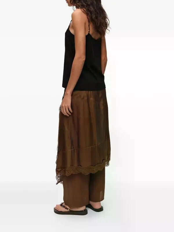 Bimba Y Lola Asymmetric Skort Trousers With Lace Trim