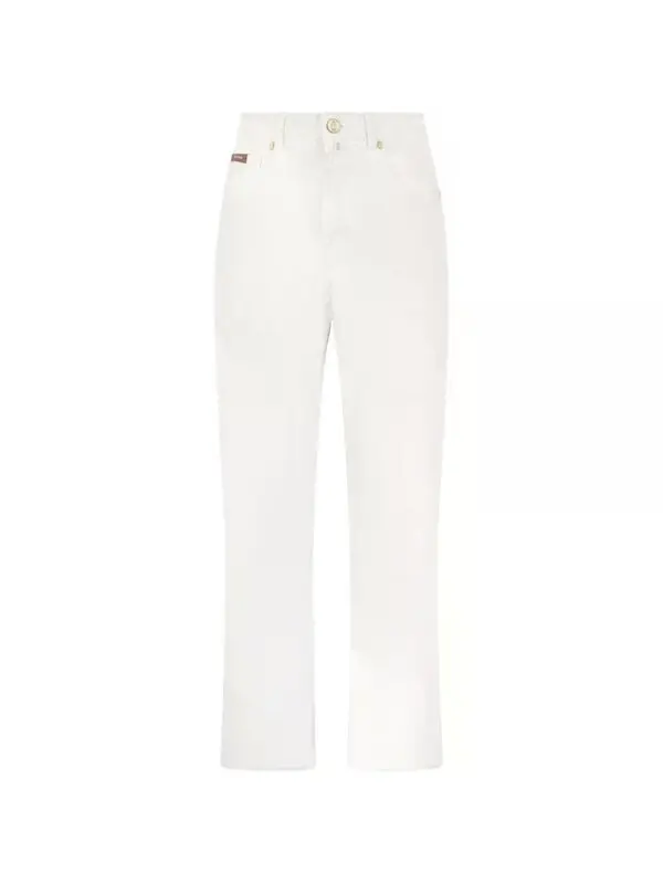 BILLIONAIRE Bb Monogram Straight-leg Jeans - White