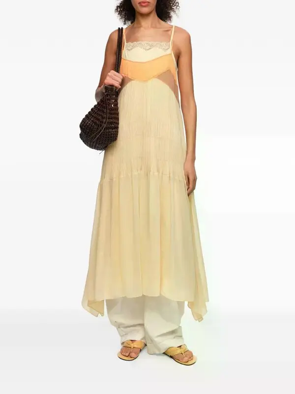 Bimba Y Lola Pleated Asymmetric Dress - Yellow