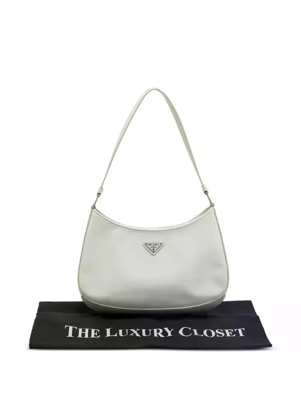 Prada Cleo Brushed Shoulder Bag - White