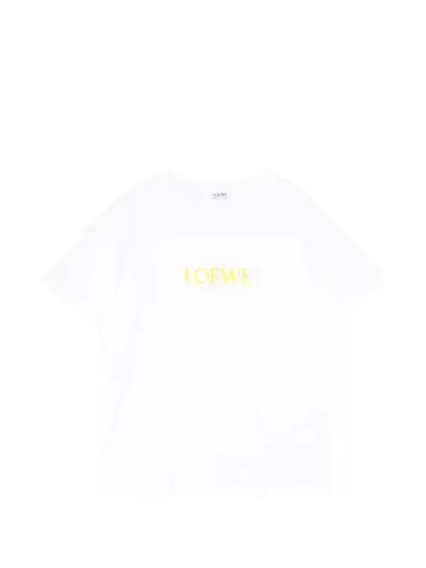 Loewe Logo Embroidered Crew Neck T-shirt - White