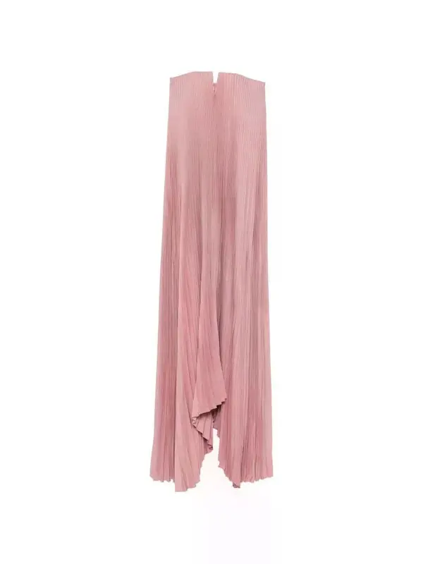 L'IDEE Black Tie Pleated Gown - Pink